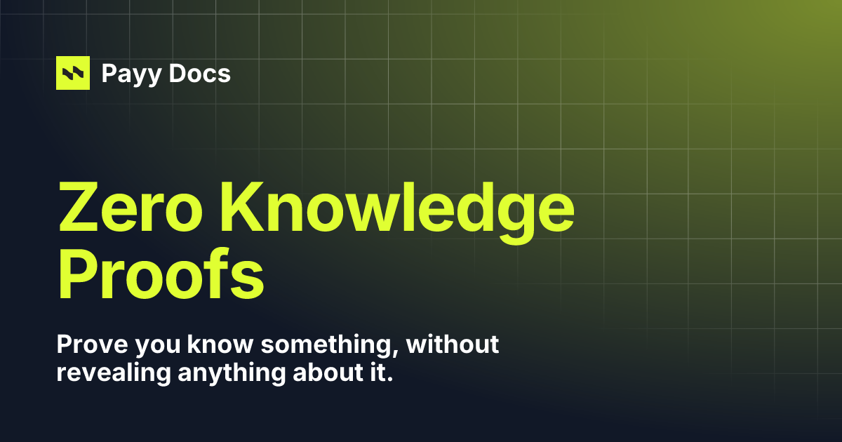 Zero Knowledge Proofs | Payy Docs